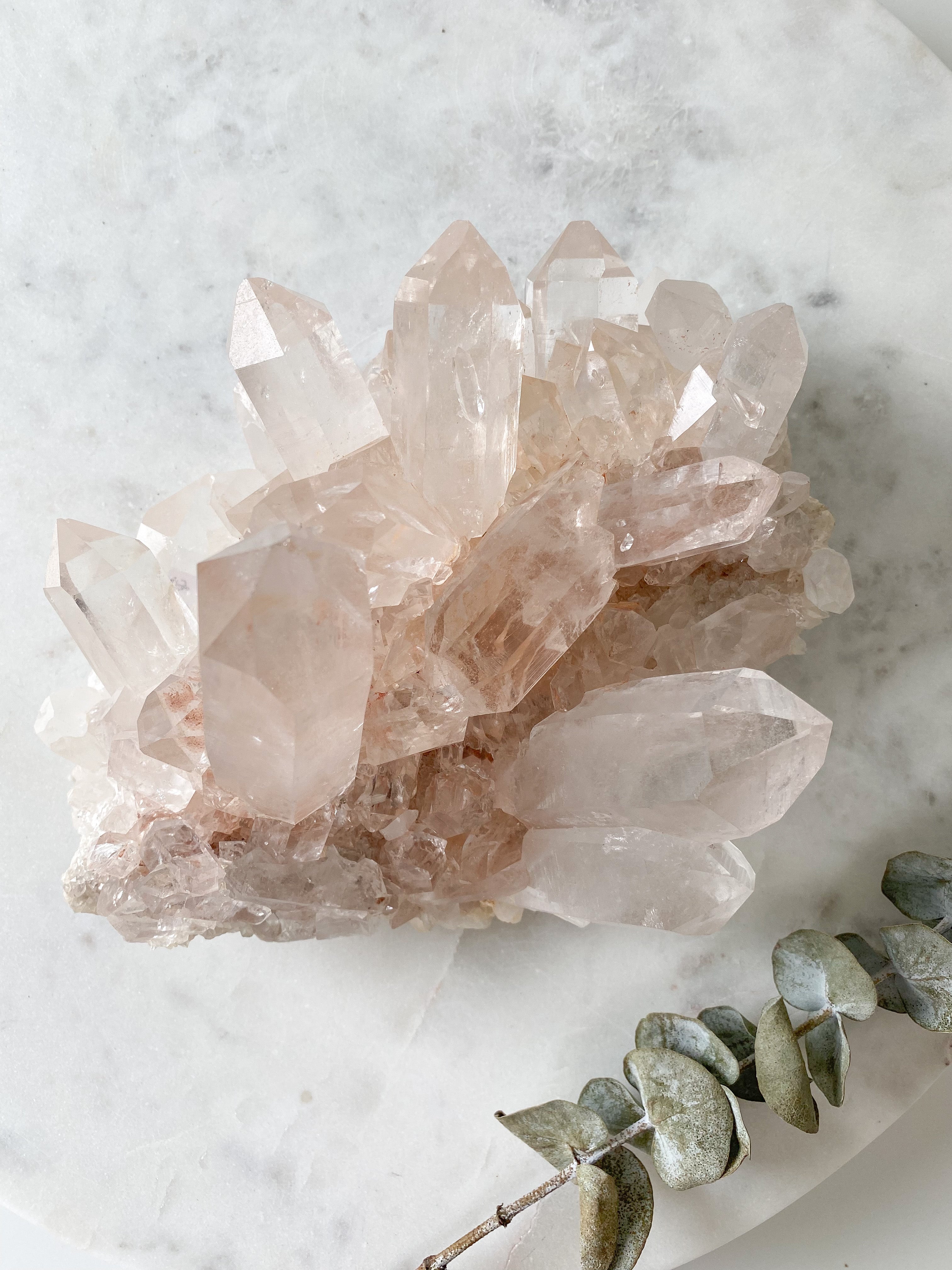 Pink Himalayan Quartz Cluster – Soul & Stone Studio